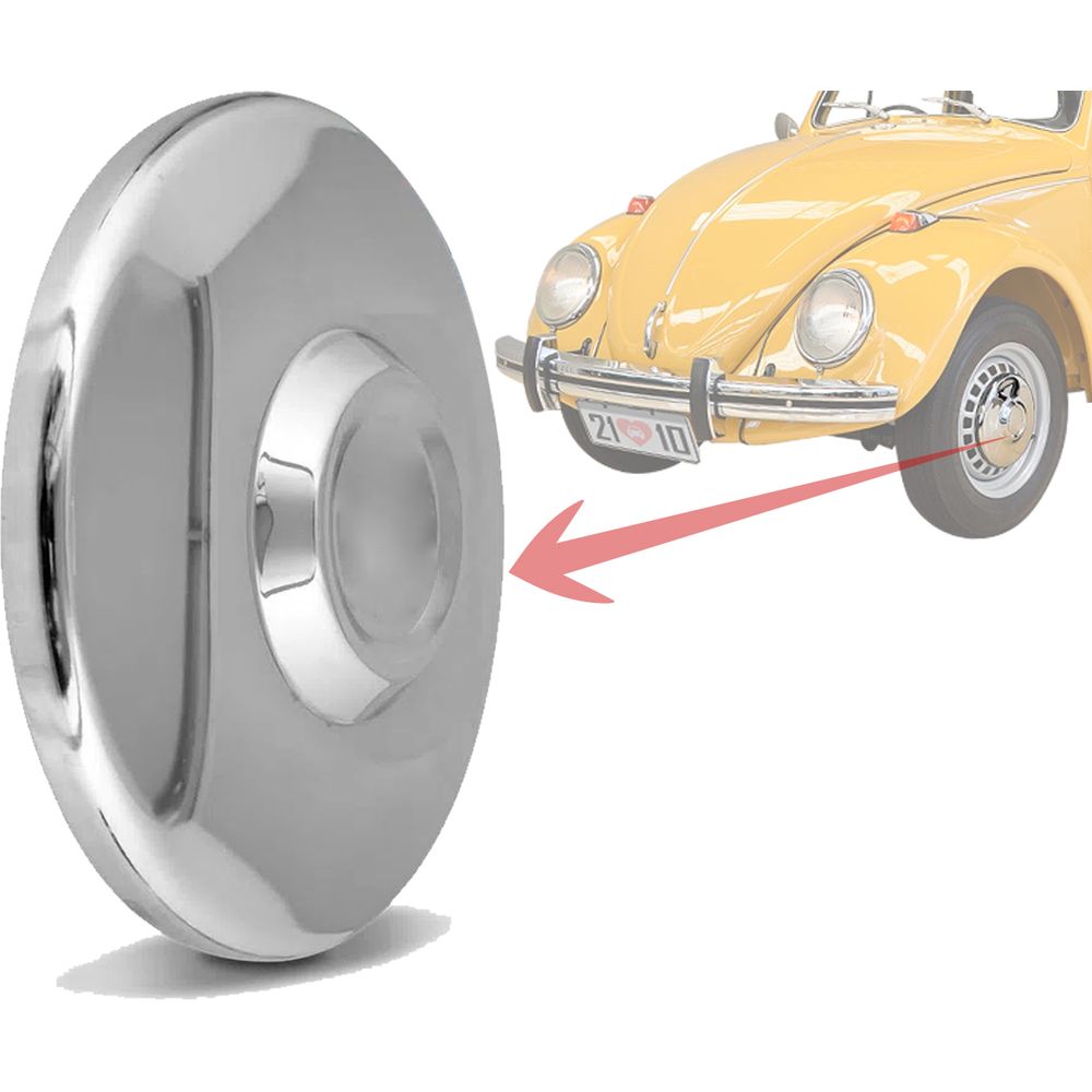 Calota Fusca Kombi 53 a 96 Cromada Reta - adoromeucarro