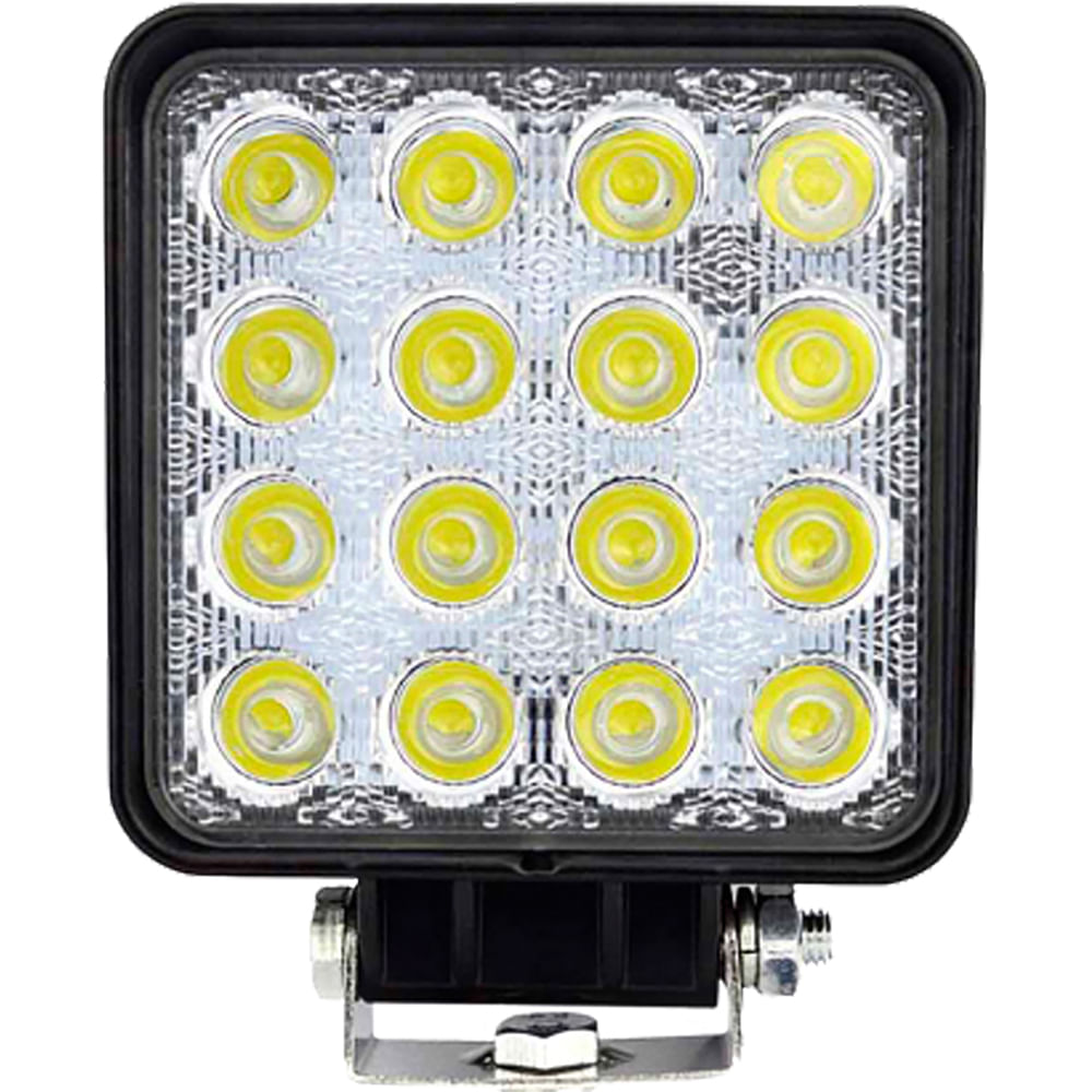 Farol Auxiliar Led Quadrado 16 Leds 48w Universal - adoromeucarro